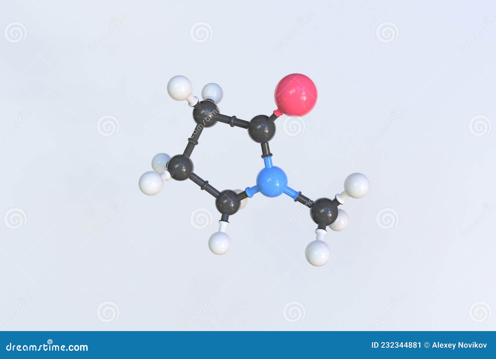 N-methylpyrrolidone Molecule Made with Balls, Scientific Molecular ...