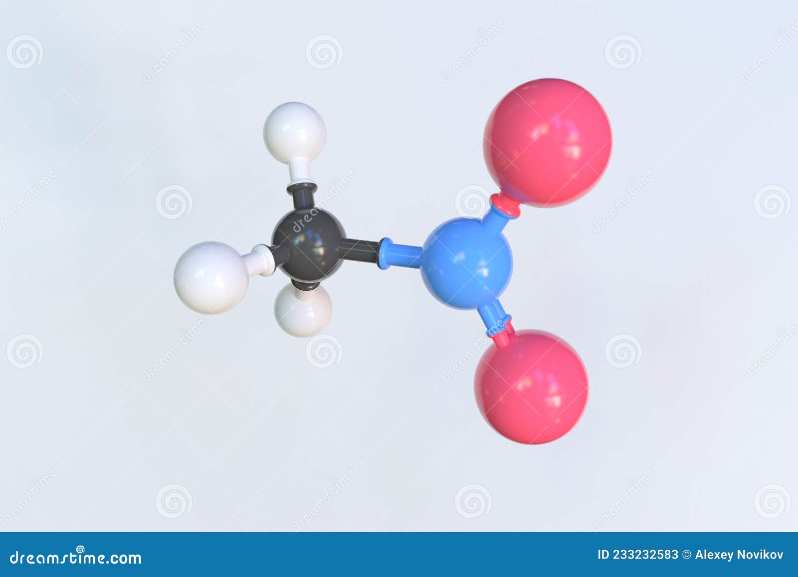 Nitromethane Molecule Isolated On Grey Stock Image | CartoonDealer.com ...