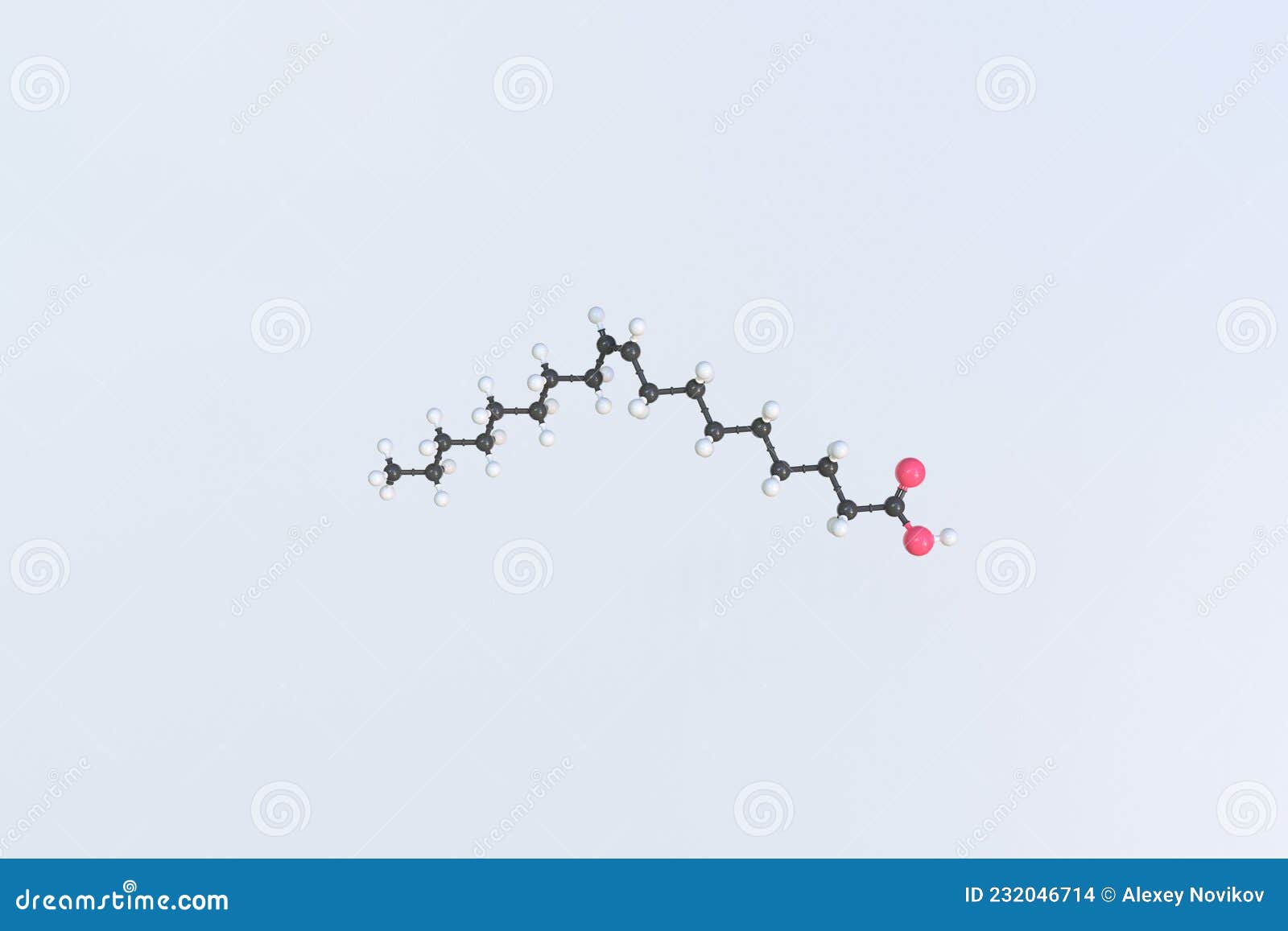 Oleic Acid Molecule Made with Balls, Scientific Molecular Model. 3D ...
