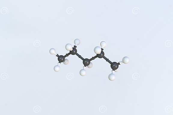 Pentane Molecule, Isolated Molecular Model. 3D Rendering Stock ...