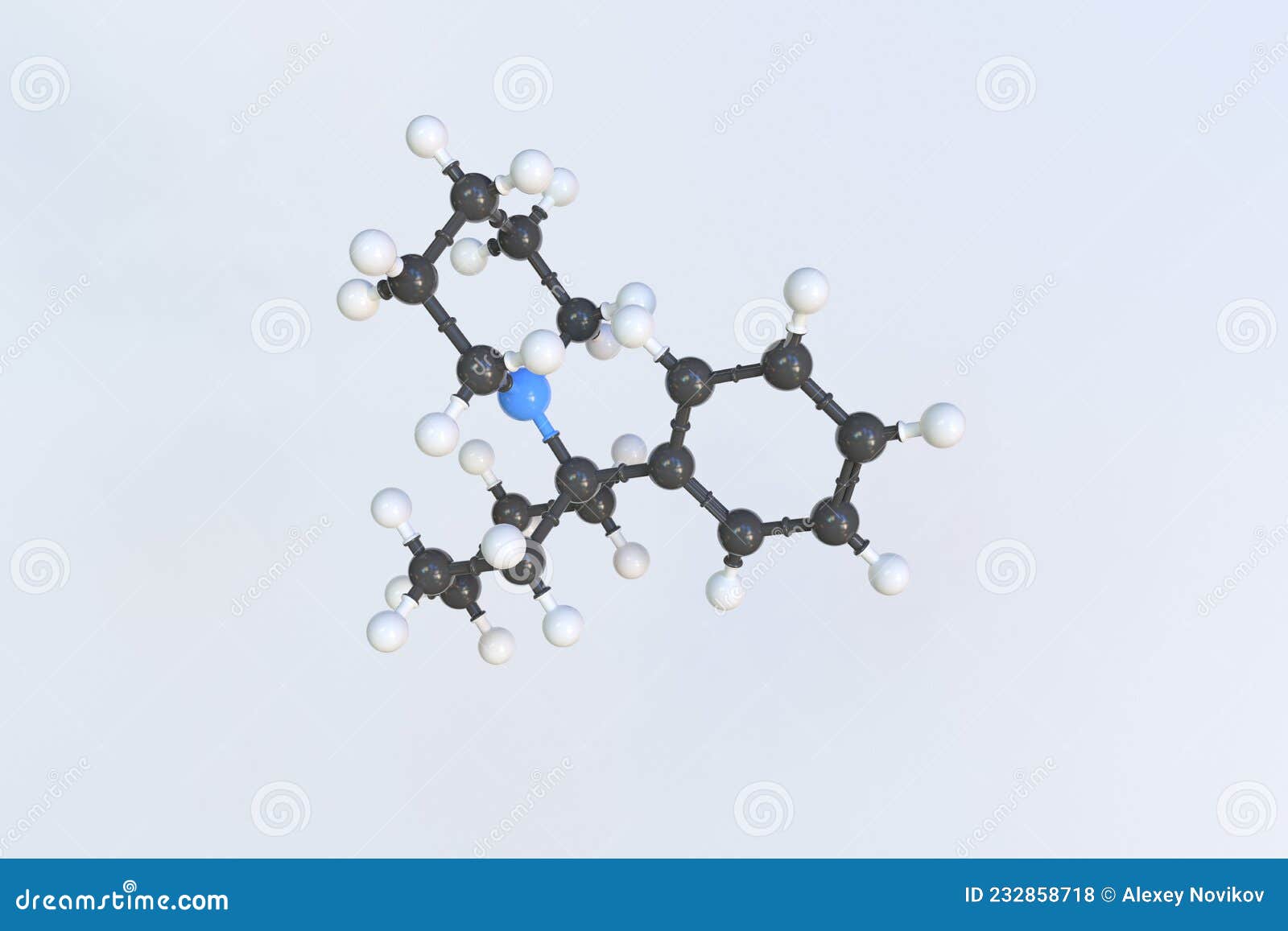 Phencyclidine Molecule, Structural Chemical Formula, Ball-and-stick ...