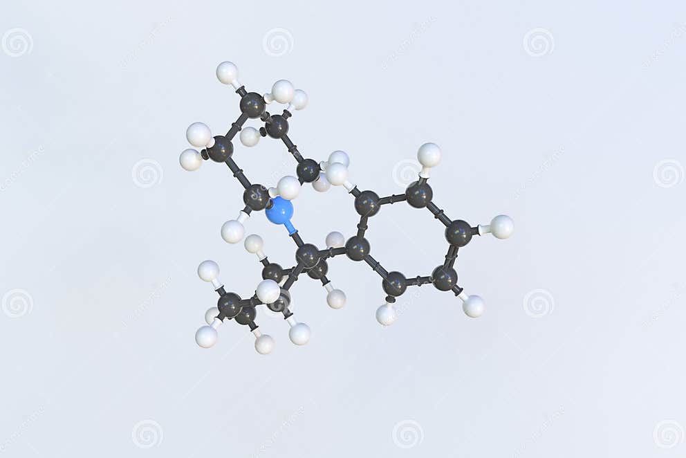 Phencyclidine Molecule Made with Balls, Scientific Molecular Model. 3D ...
