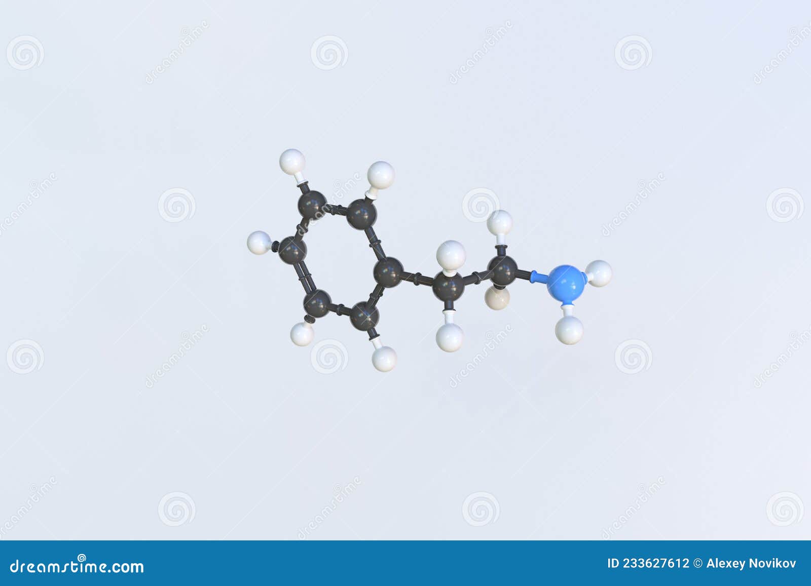 Phenethylamine Molecule, Molecular Structure, Trace Amine, Ball And ...