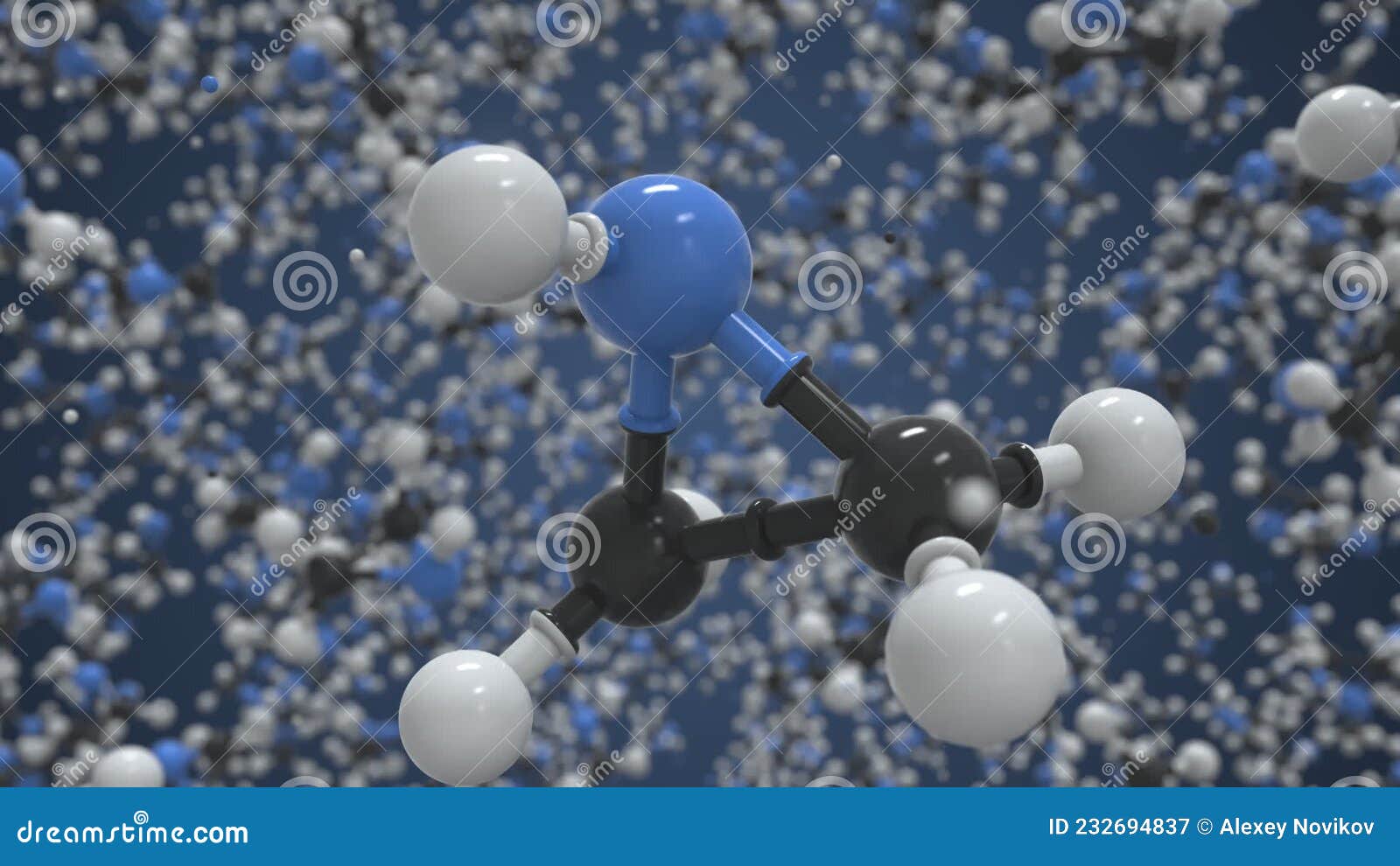Polyethylenimine Molecule Made with Balls, Isolated Molecular Model ...
