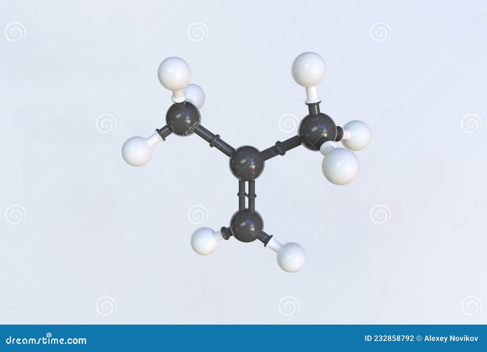 Polyisobutylene Molecule Made with Balls, Scientific Molecular Model ...