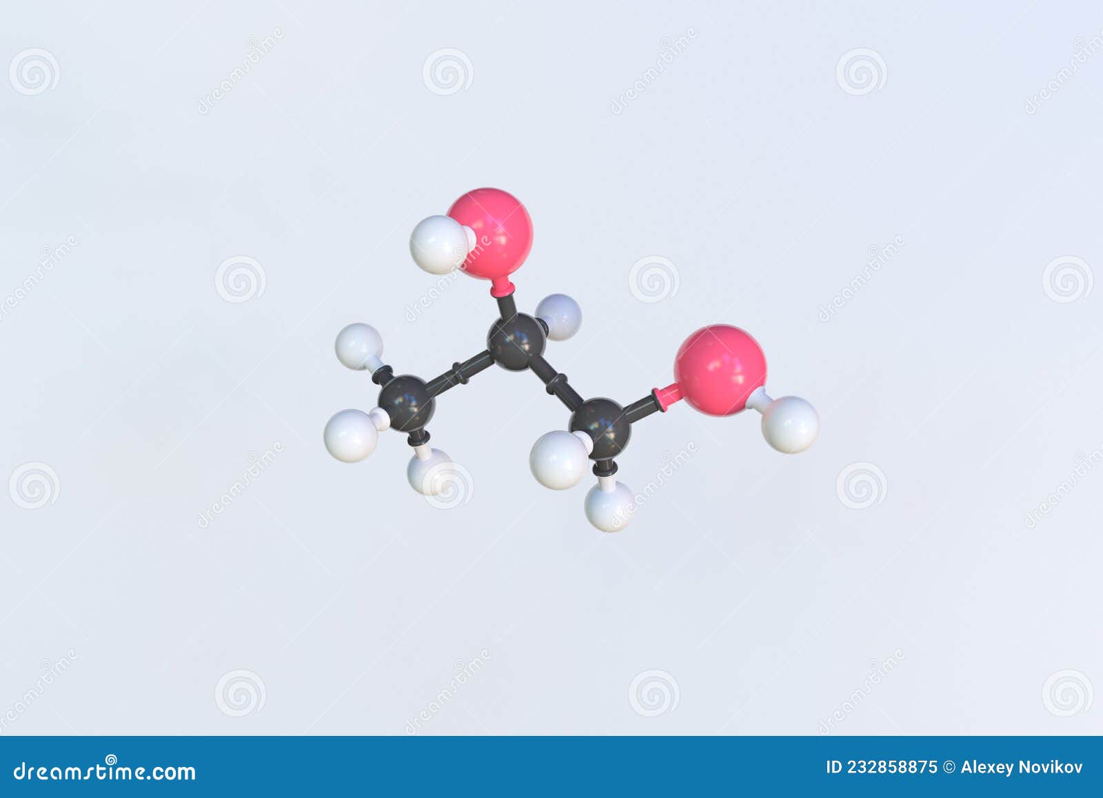 Polypropylene Glycol Molecule, Isolated Molecular Model. 3D Rendering ...