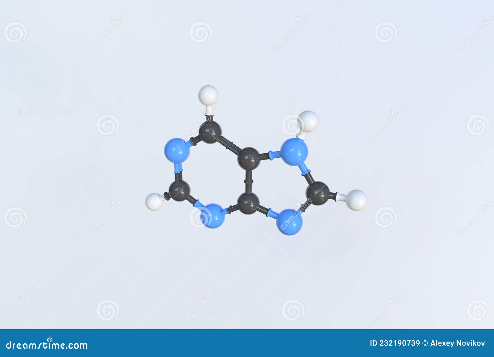 Purine Molecule, Is A Heterocyclic Aromatic Organic Compound. Skeletal ...