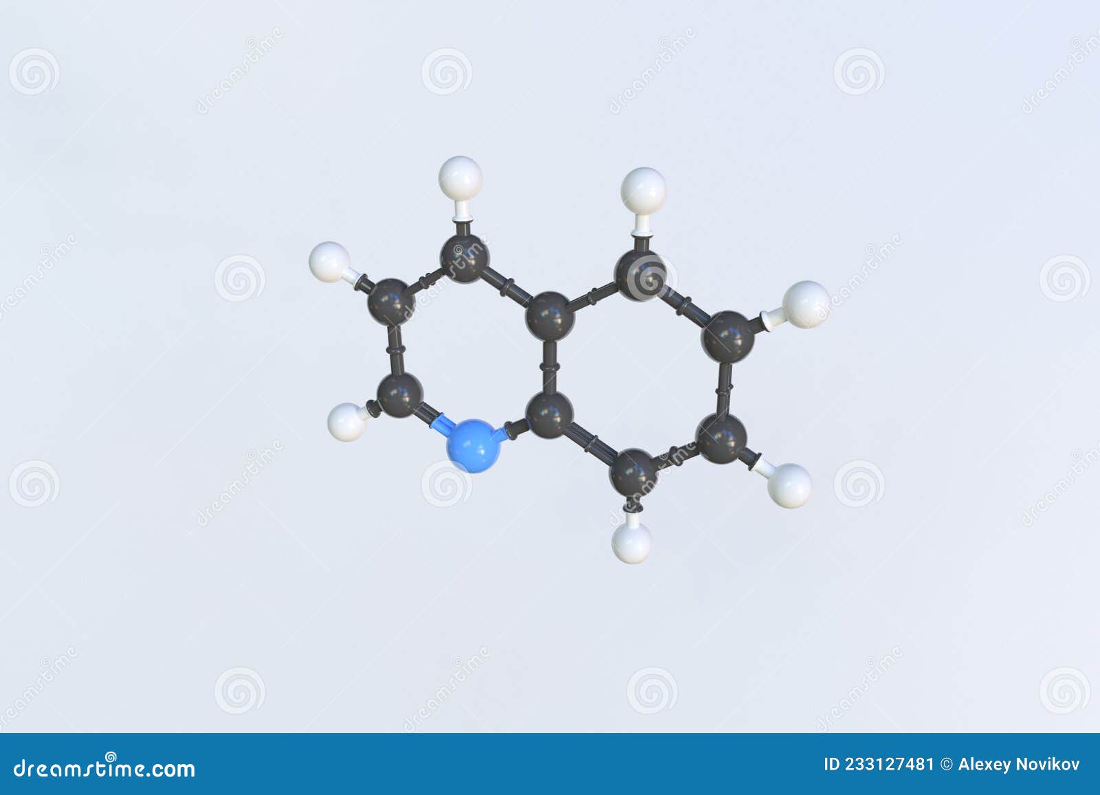 Quinoline Molecule, Molecular Structure, Heterocyclic Aromatic Organic ...
