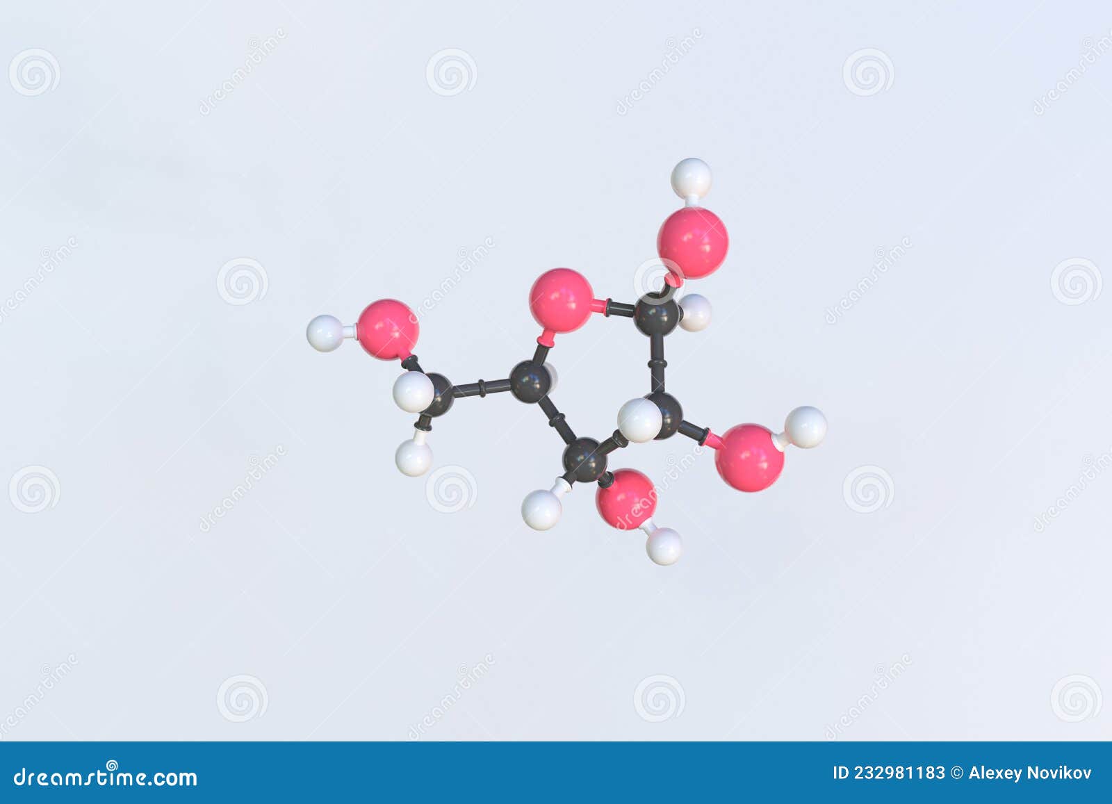 Ribofuranose Molecule, Scientific Molecular Model, Looping 3d Animation ...