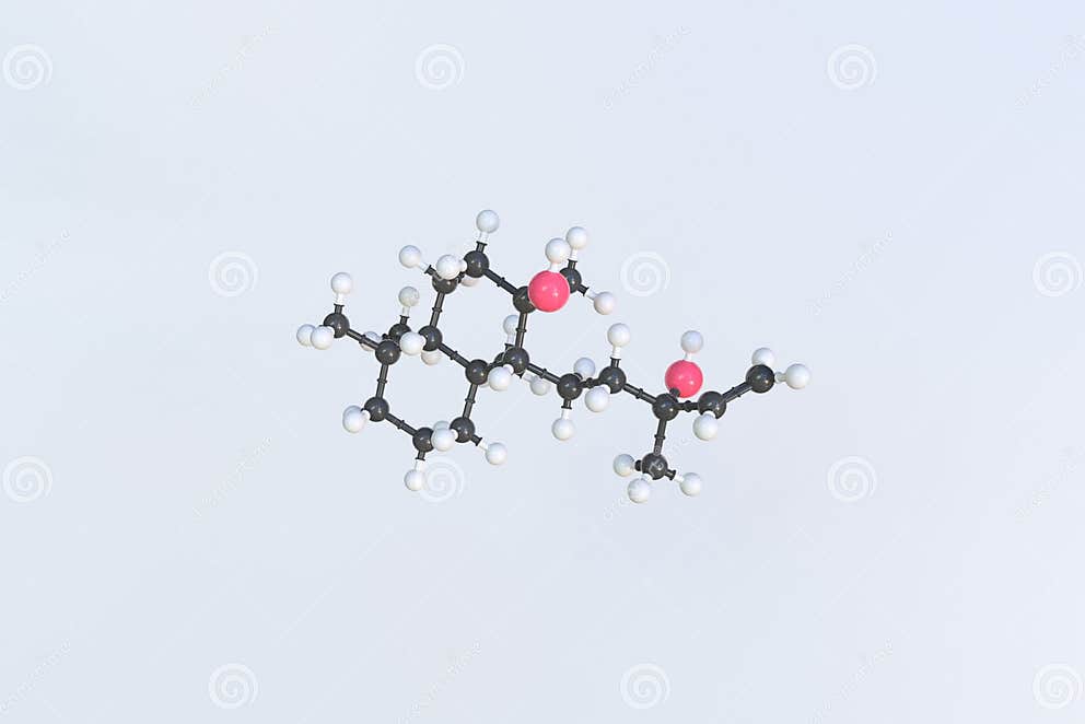 Sclareol Molecule Made with Balls, Scientific Molecular Model. 3D ...