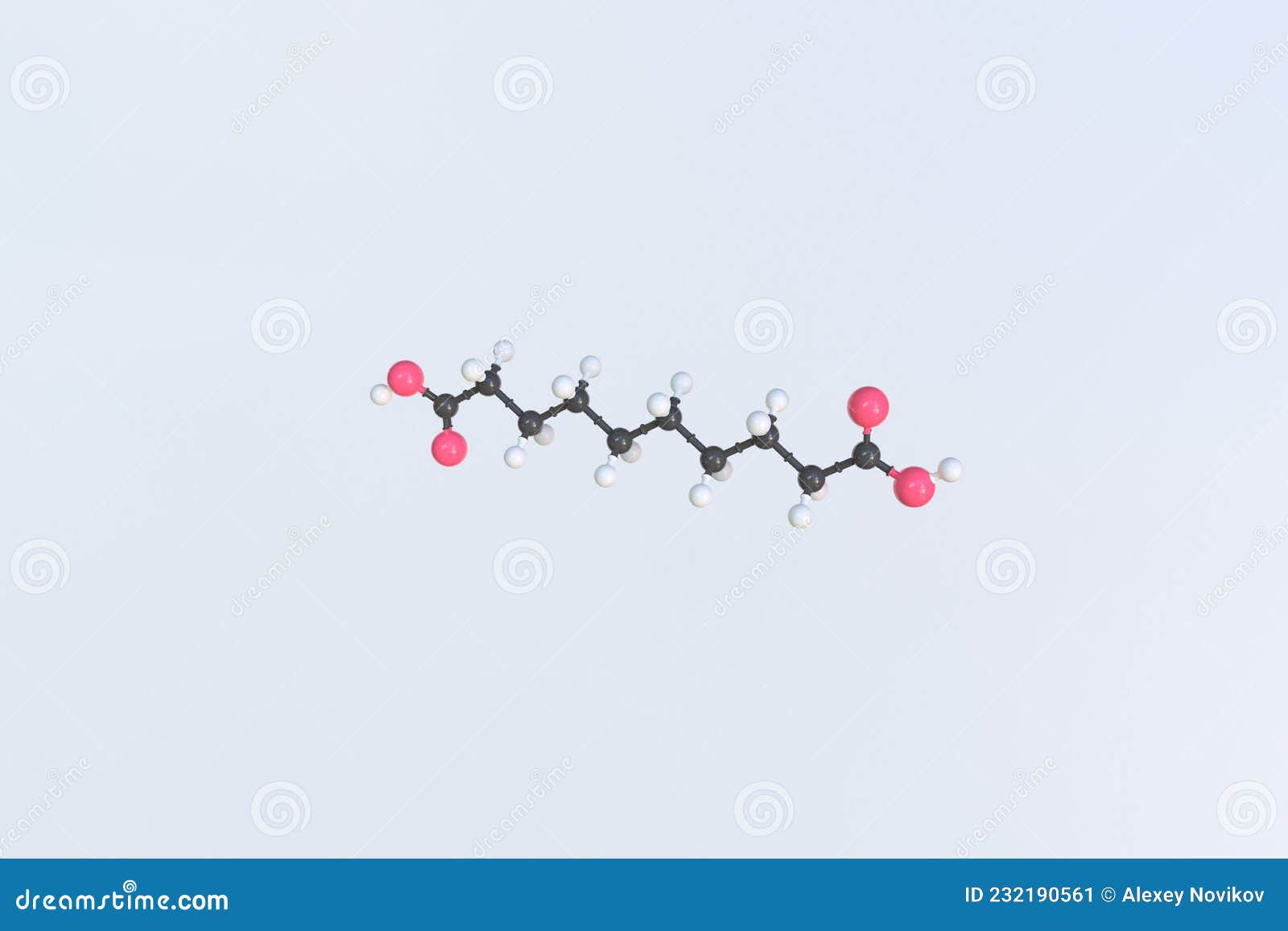 Sebacic Acid Molecule Made with Balls, Scientific Molecular Model. 3D ...