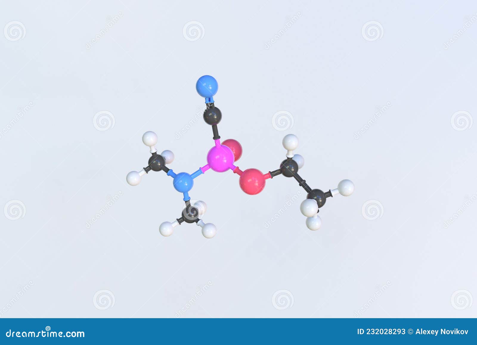 Tabun Molecule Made with Balls, Scientific Molecular Model. 3D ...