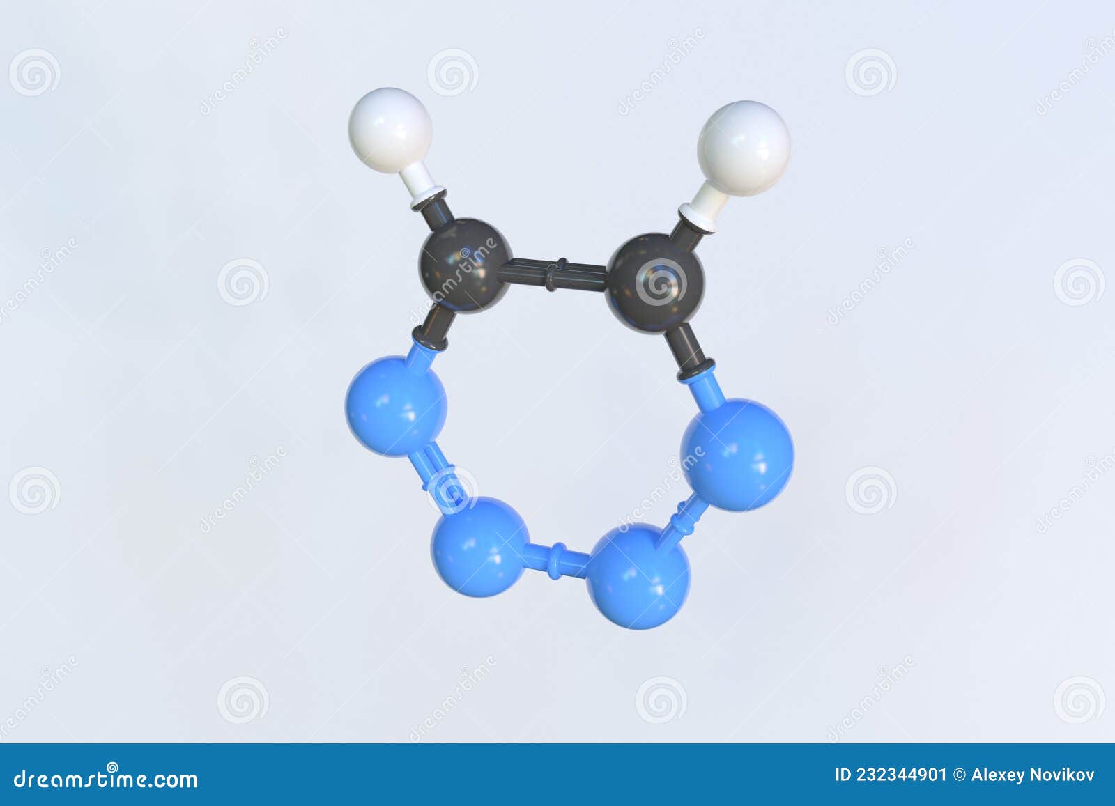 Tetrazine Molecule, 1,2,3,4-tetrazine Molecular Structure, Isolated 3d ...