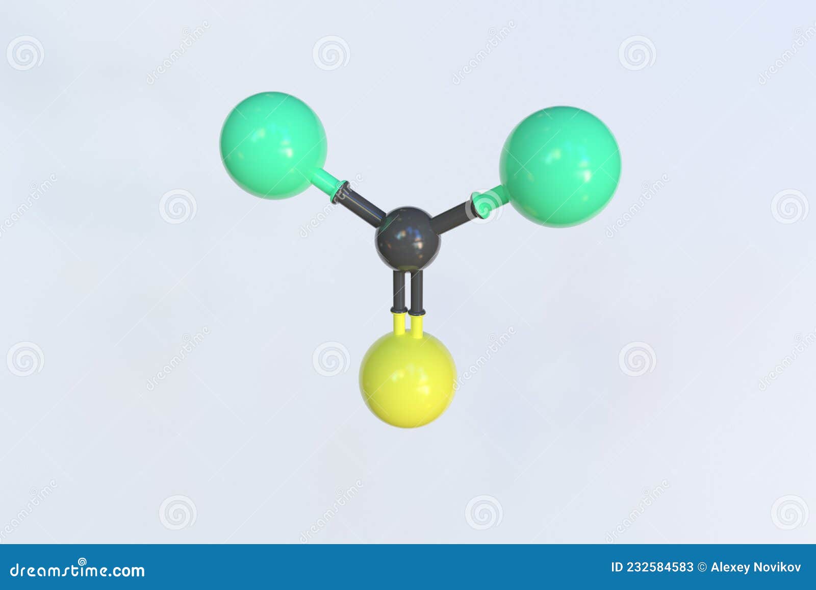 Thiophosgene Molecule Made with Balls, Isolated Molecular Model. 3D ...