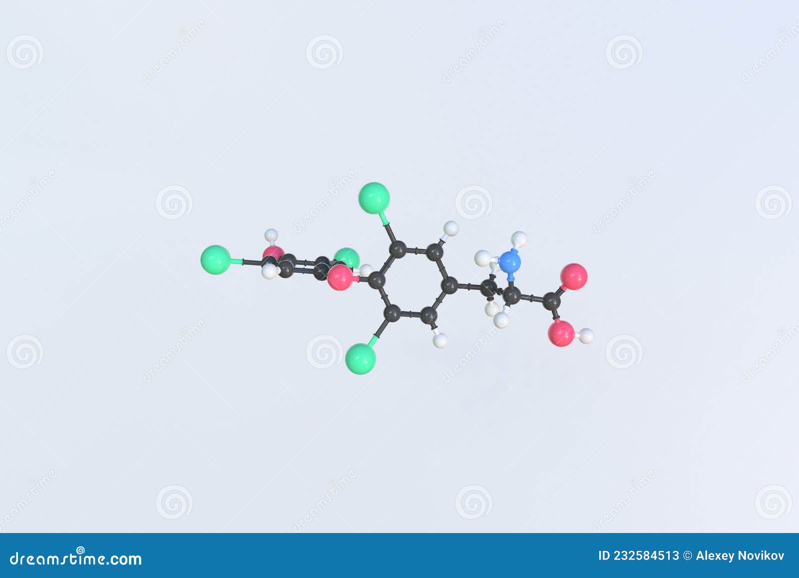 Thyroxine Molecule, Chemical Structure. Thyroid Gland Hormone Th ...