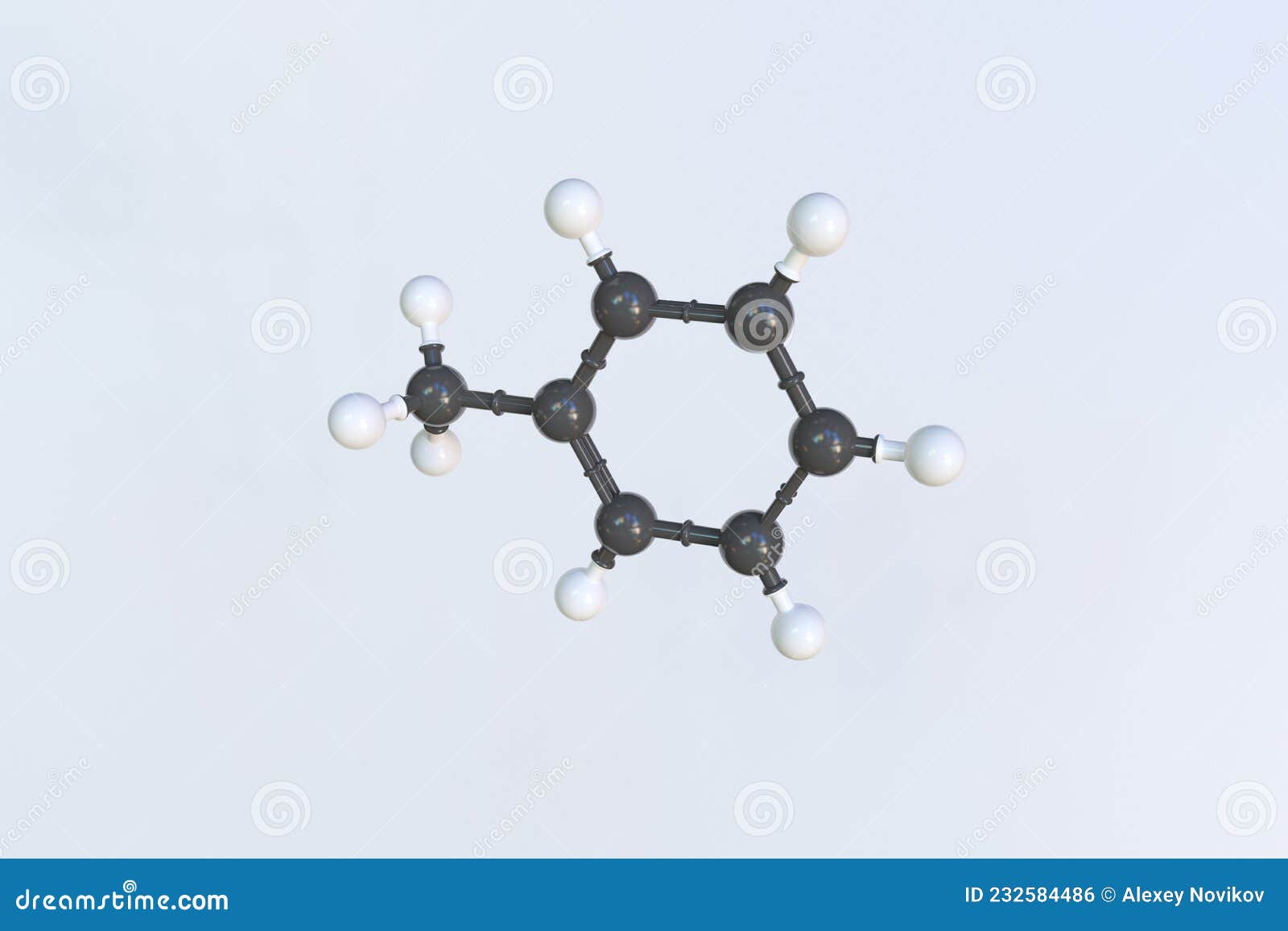 Toluene Molecule, C7H8 - Structural Chemical Formula And Model Cartoon ...