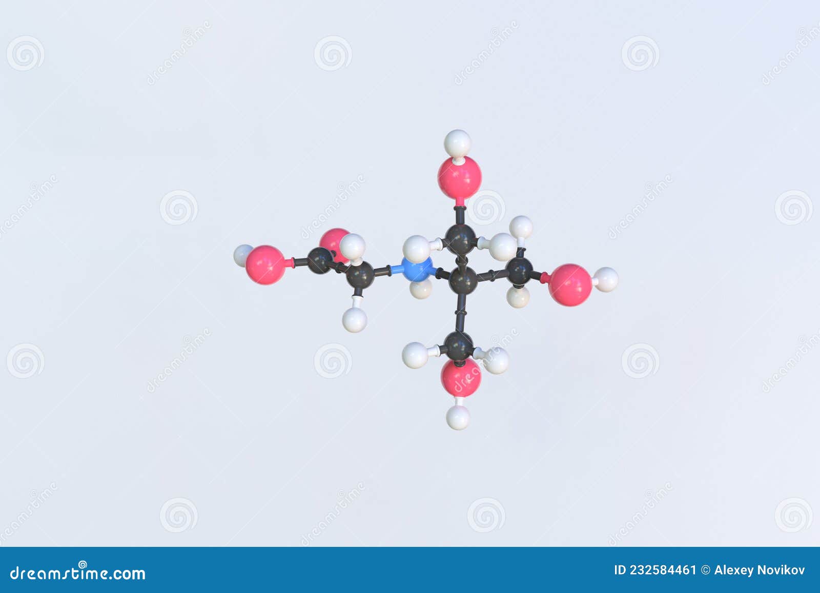 Tricine Molecule Made with Balls, Scientific Molecular Model. 3D ...