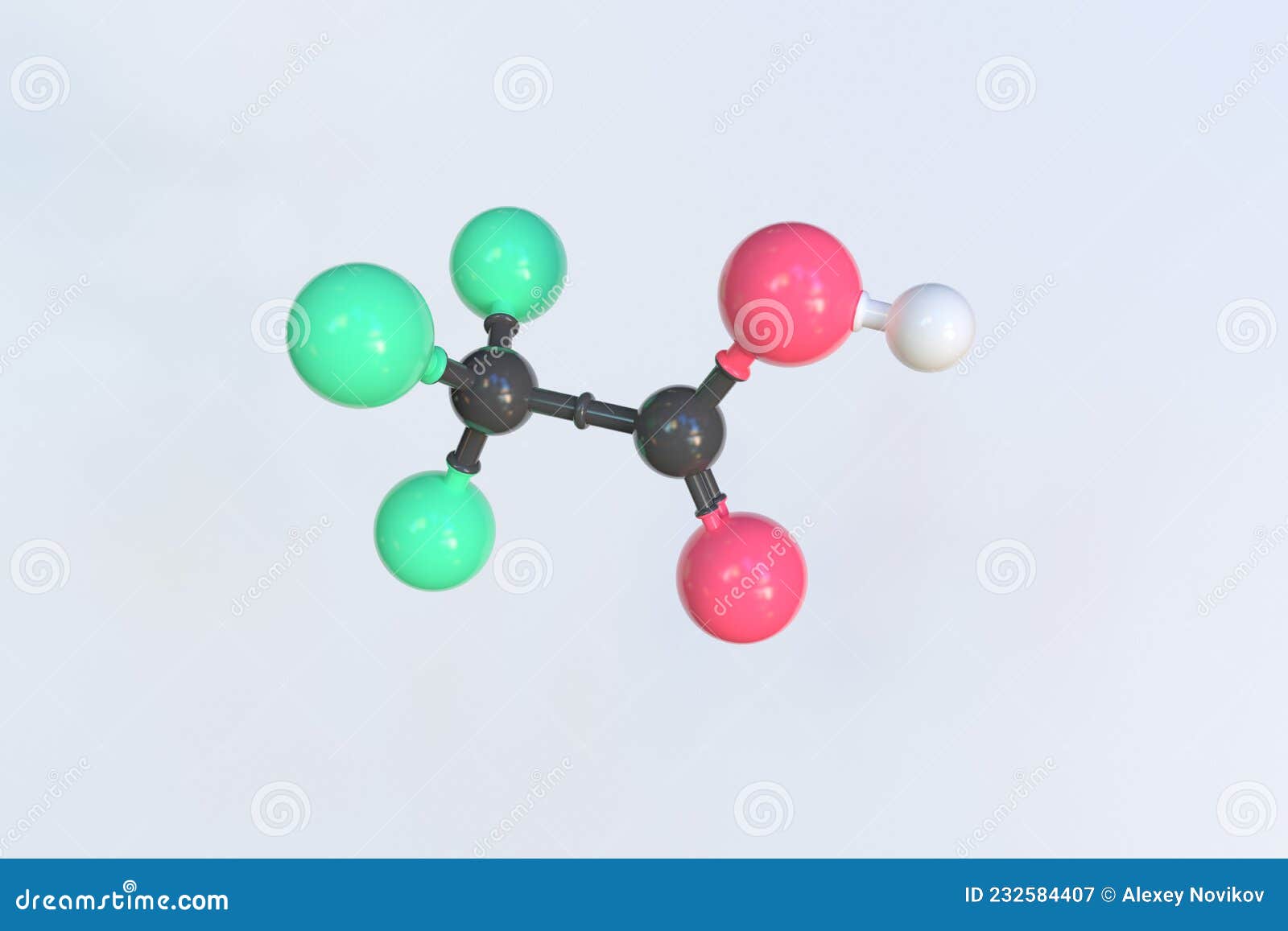 Trifluoroacetic Acid TFA Molecule, Chemical Structure. Highly Corrosive ...