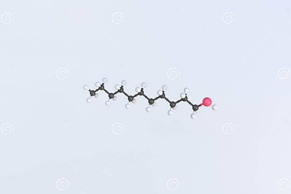 Undecanol Molecule, Isolated Molecular Model. 3D Rendering Stock ...
