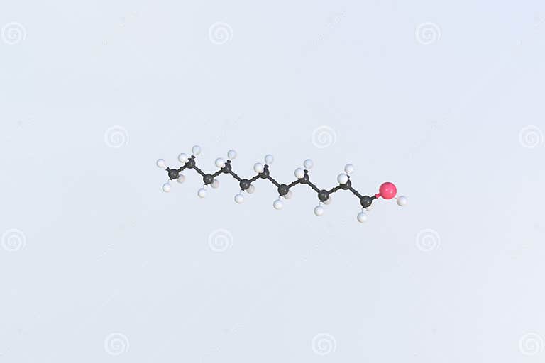Undecanol Molecule, Isolated Molecular Model. 3D Rendering Stock ...