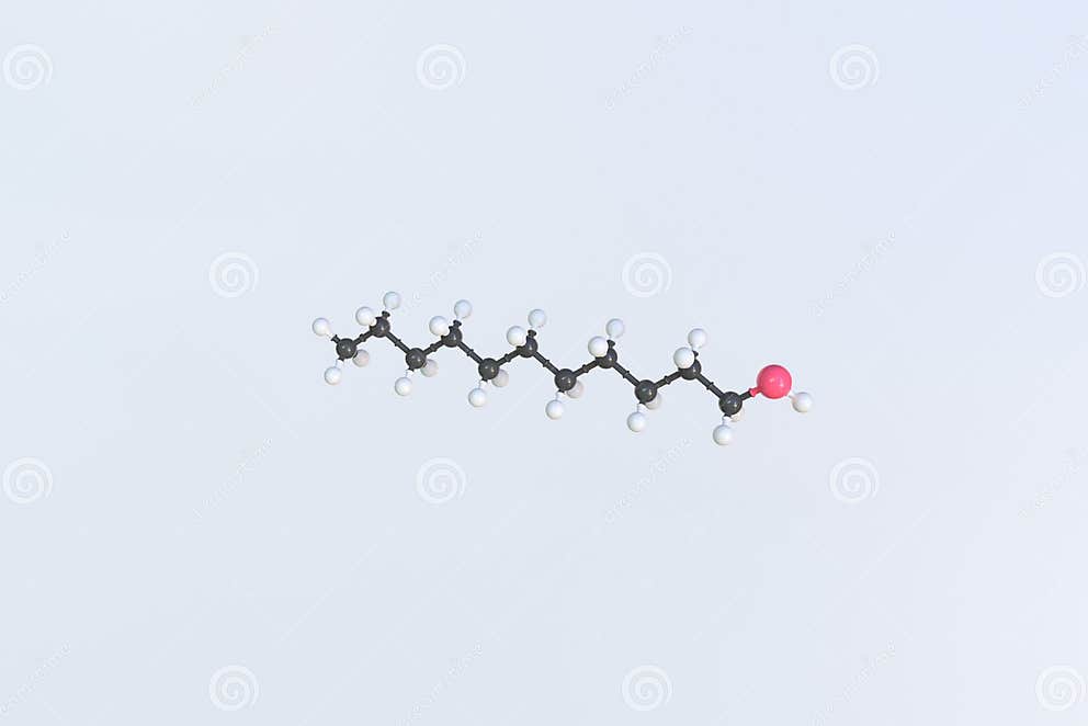 Undecanol Molecule, Isolated Molecular Model. 3D Rendering Stock ...