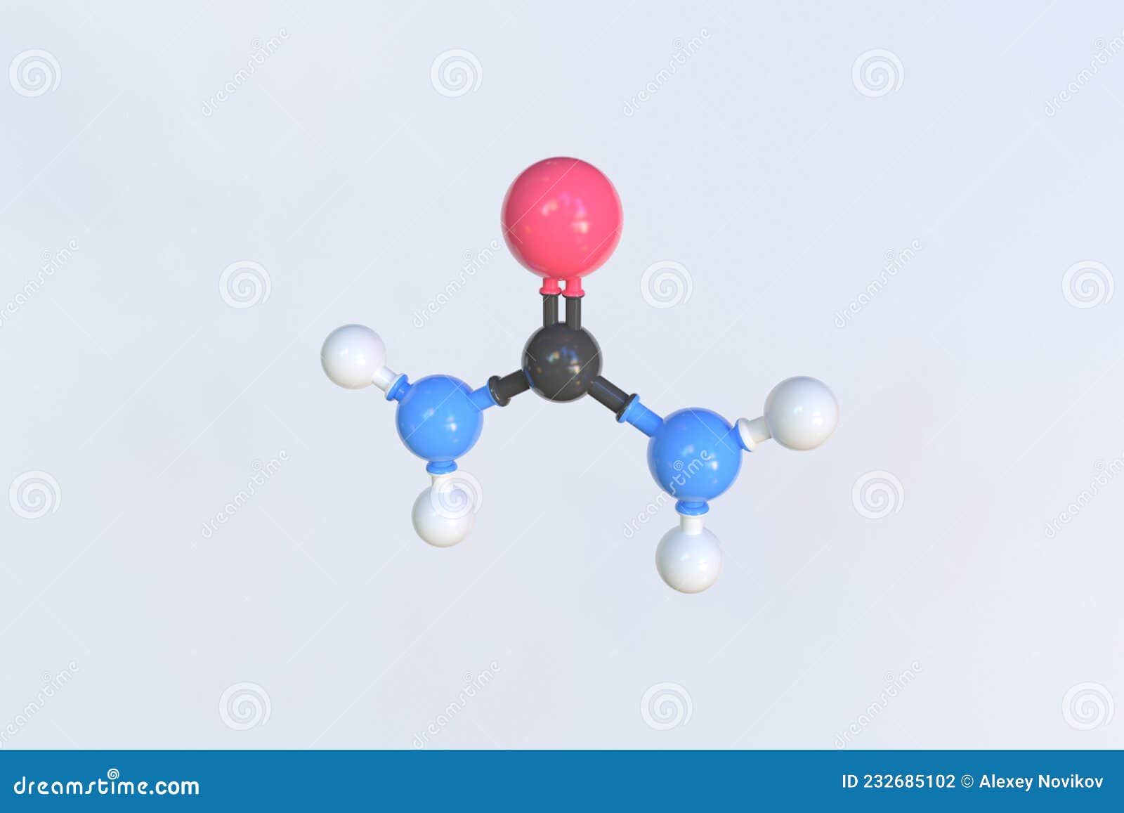Urea Molecule. Isolated Molecular Model. 3D Rendering Stock ...