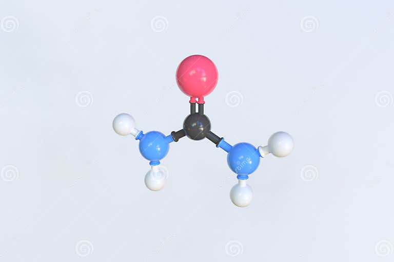 Urea Molecule. Isolated Molecular Model. 3D Rendering Stock ...