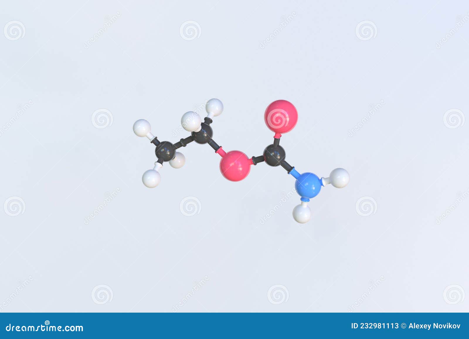 Urethane Molecule Made with Balls, Scientific Molecular Model. 3D ...