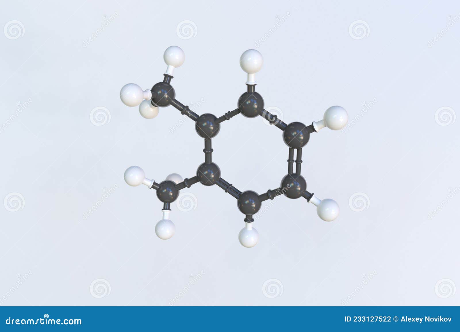 P Xylene Molecular Structure 3d Flat Model Para Xylene Structural