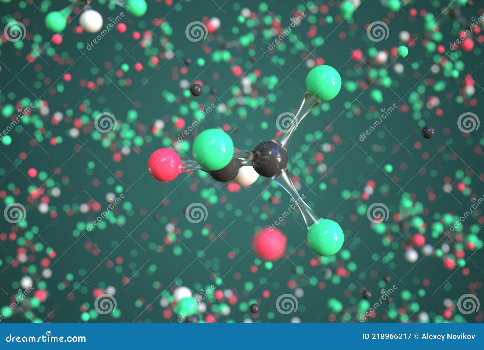 Chloral Molecule, Conceptual Molecular Model. Chemical 3d Rendering ...