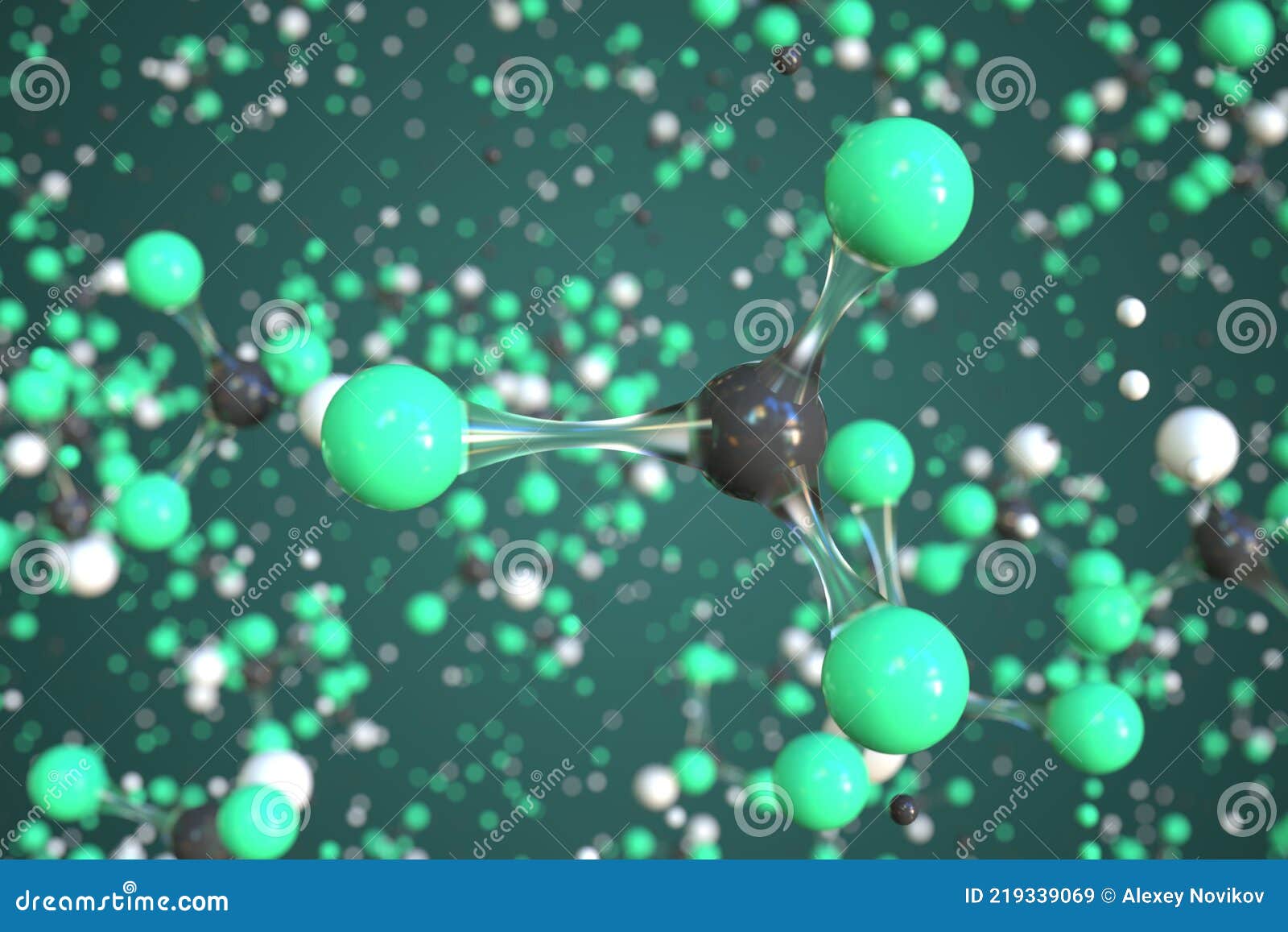 Chlorodifluoromethane Molecule, Scientific Molecular Model, 3d ...
