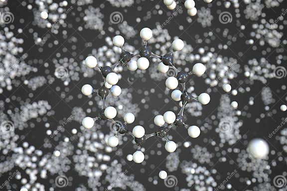 Cyclododecane Molecule, Scientific Molecular Model, 3d Rendering Stock ...