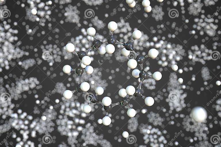Cyclododecane Molecule, Scientific Molecular Model, 3d Rendering Stock ...