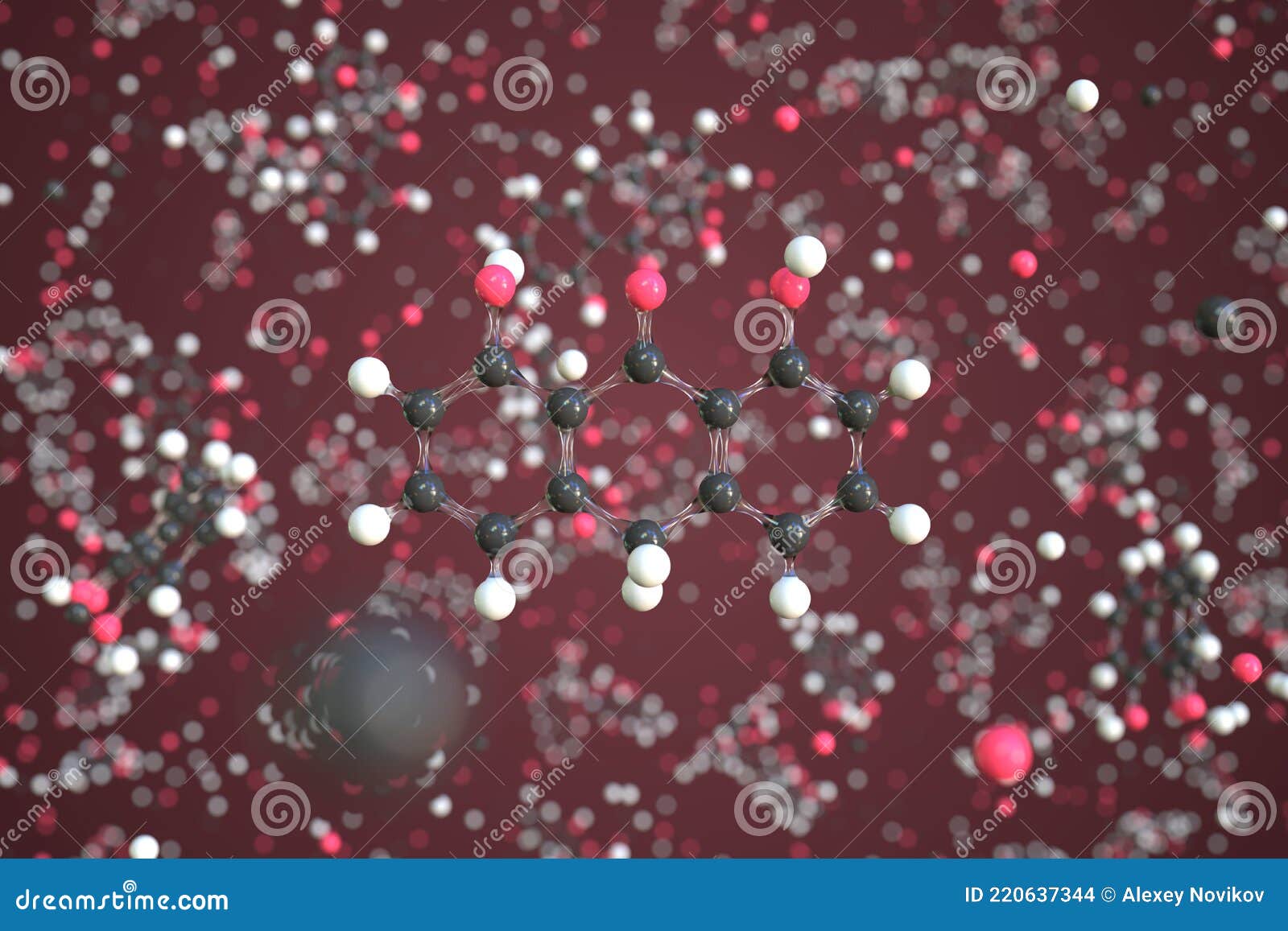 Dithranol Molecule Made with Balls, Conceptual Molecular Model ...