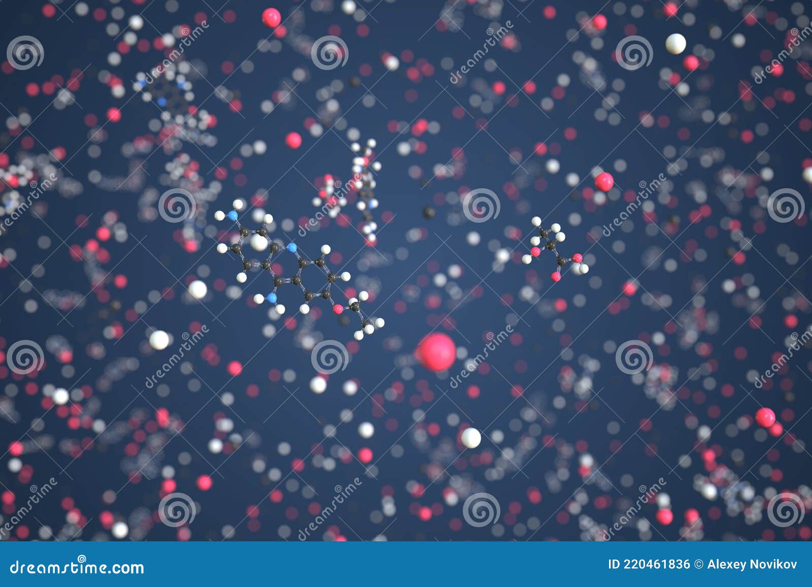 Ethacridine Lactate Molecule Made with Balls, Conceptual Molecular ...