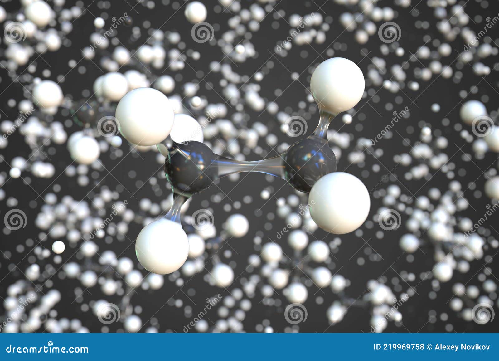 Ethane Molecule, Conceptual Molecular Model. Chemical 3d Rendering ...
