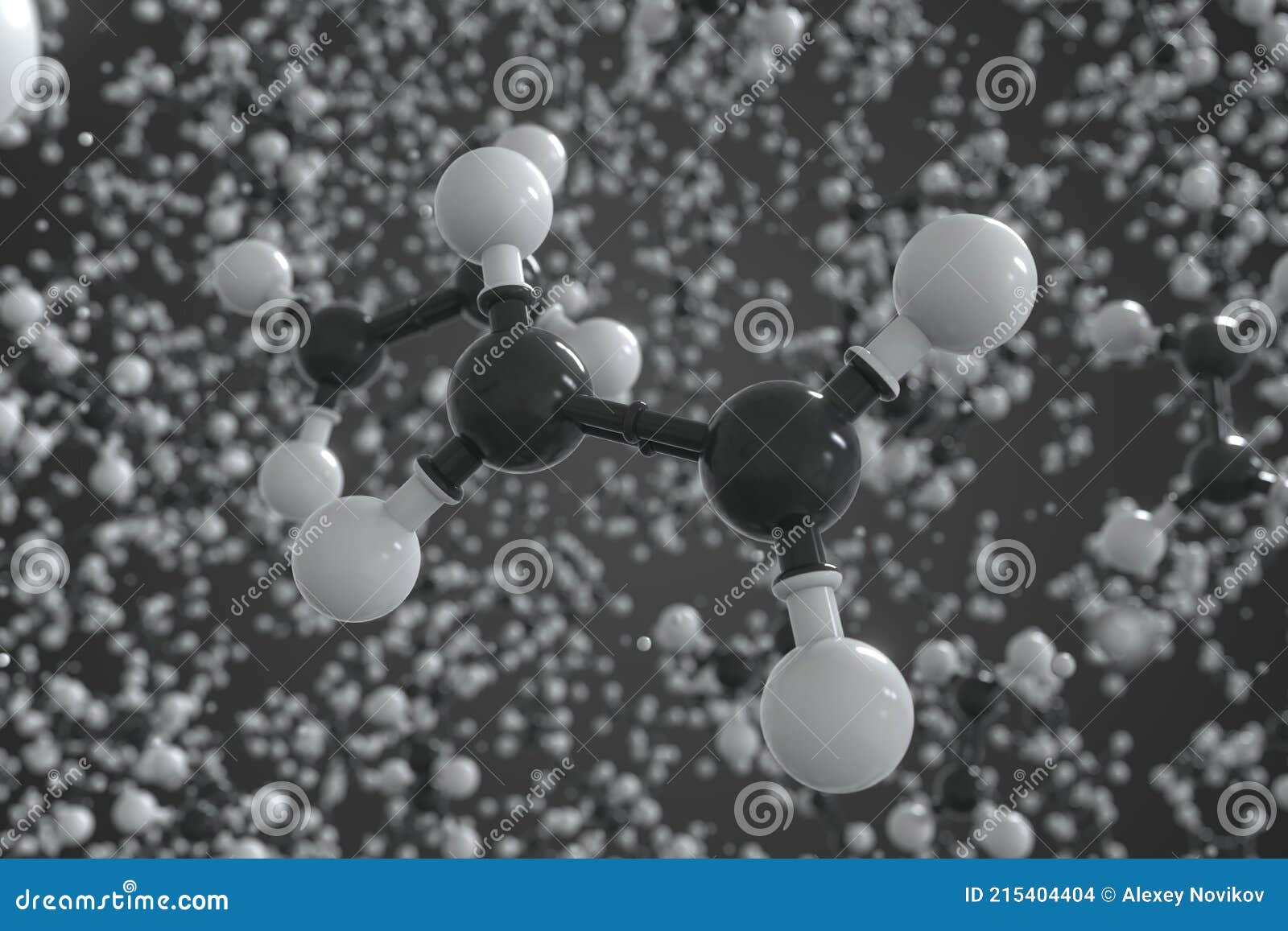 Ethene Molecule, Ball-and-stick Molecular Model. Chemical 3d Rendering ...