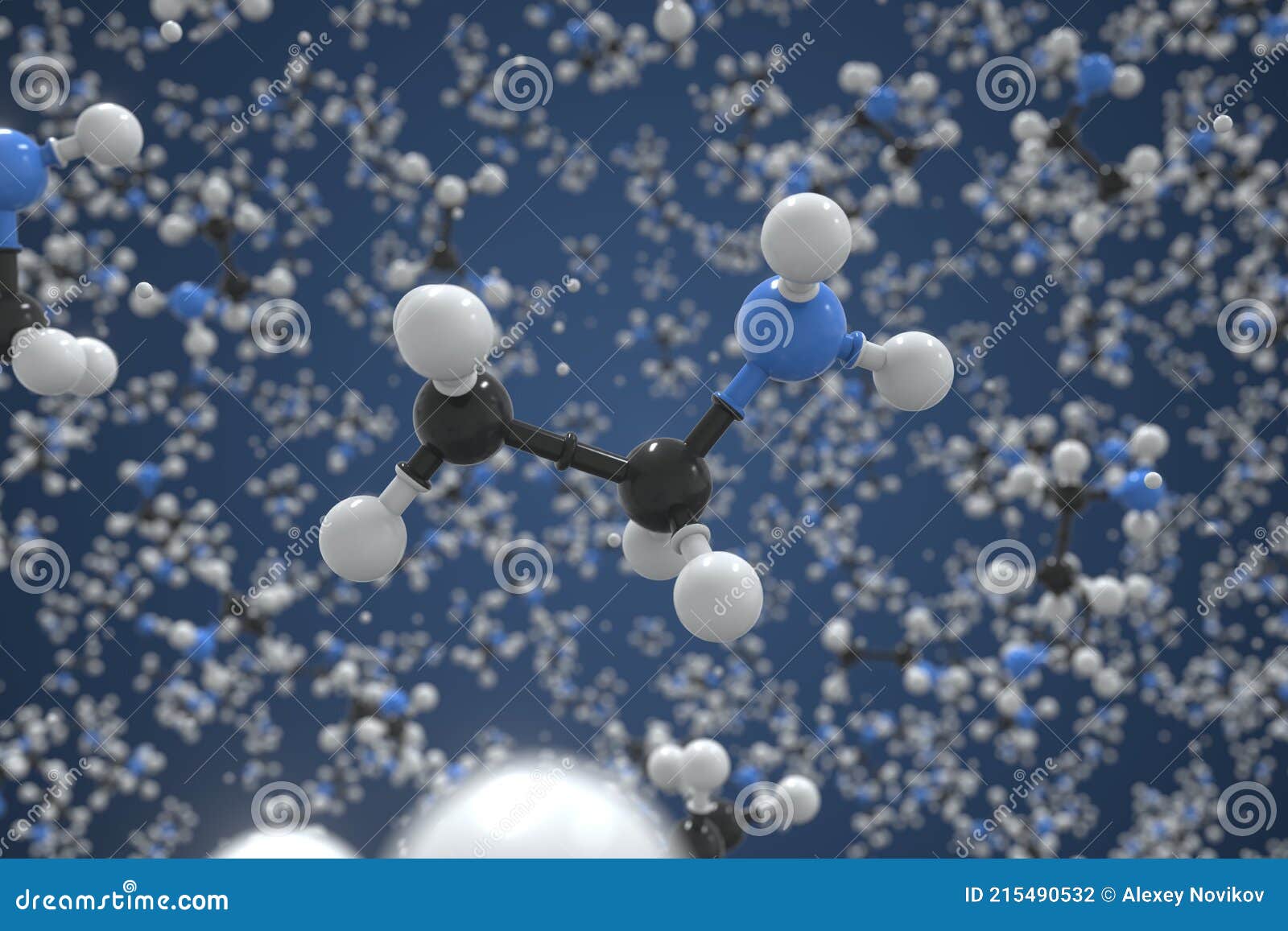 Ethylamine Molecule, Ball-and-stick Molecular Model. Chemical 3d ...