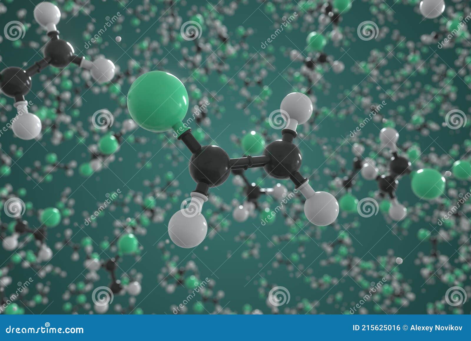 Fluoroethylene Molecule, Ball-and-stick Molecular Model. Chemical 3d ...