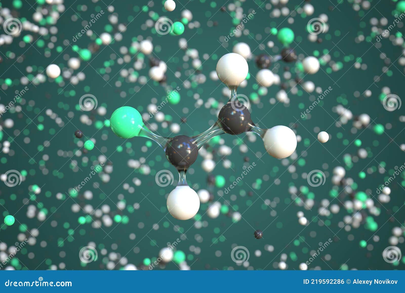 Fluoroethylene Molecule, Conceptual Molecular Model. Chemical 3d ...