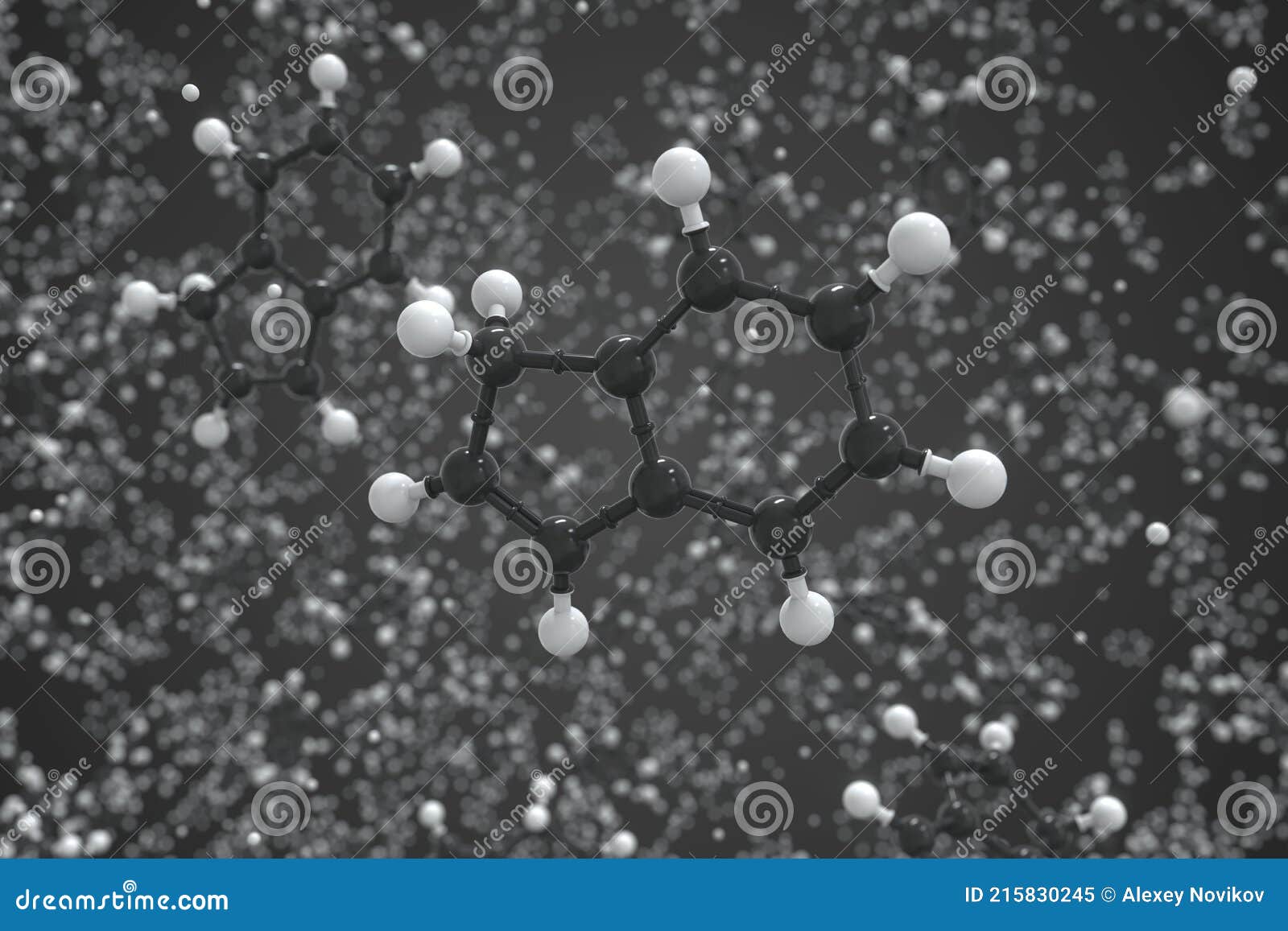 Indene Molecule, Scientific Molecular Model, 3d Rendering Stock ...