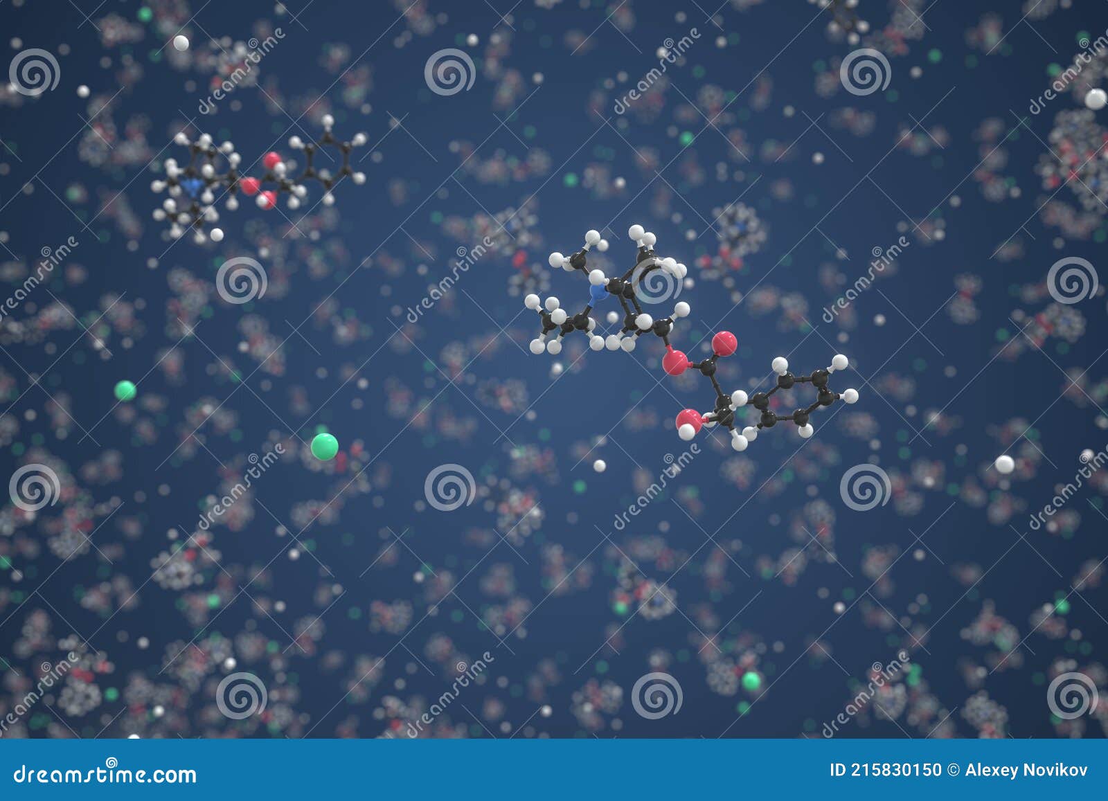Ipratropium Bromide Molecule, Molecular Structures, Atrovent, 3d Model ...