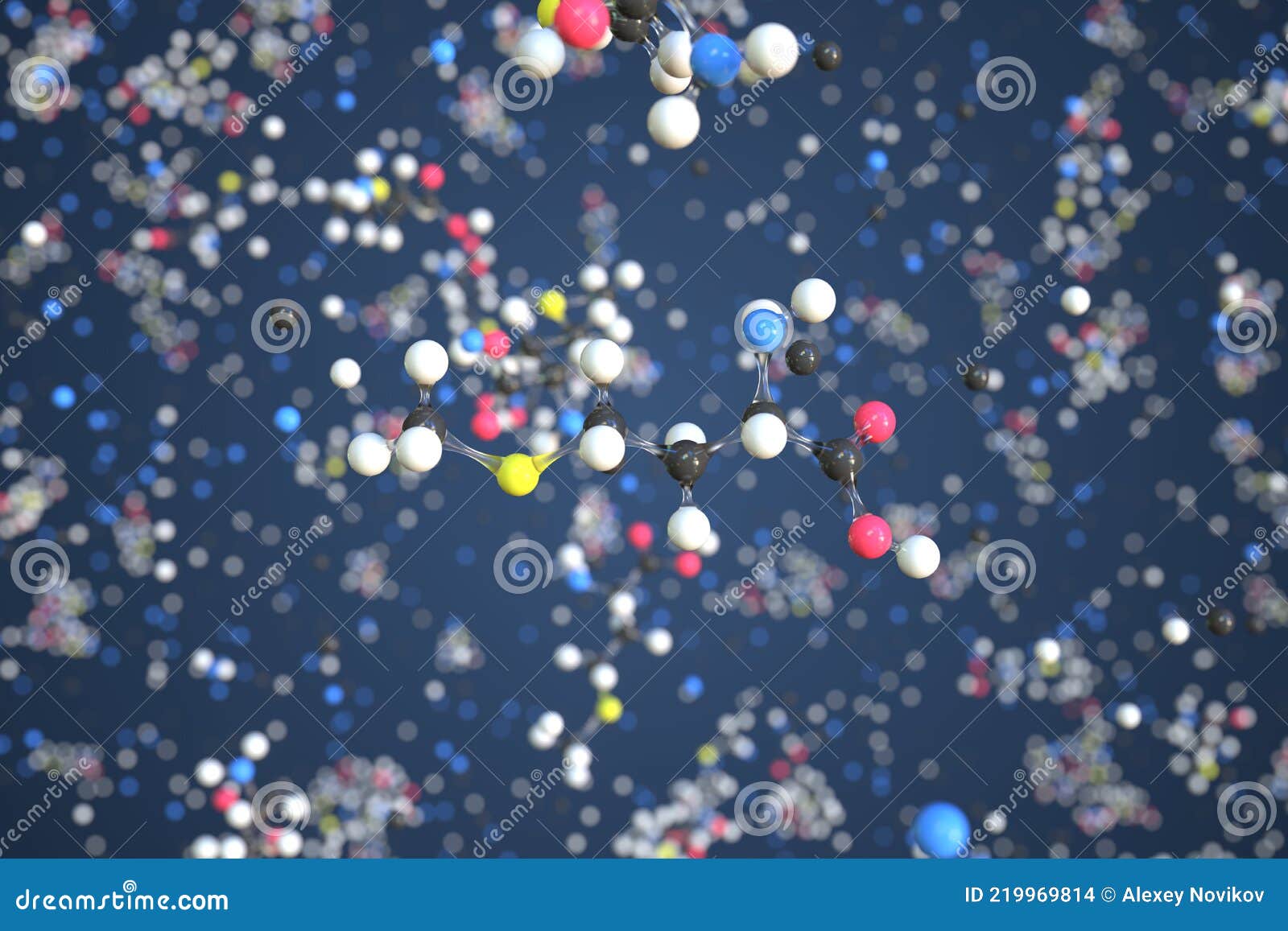 Methionine Molecule, Scientific Molecular Model, 3d Rendering Stock ...