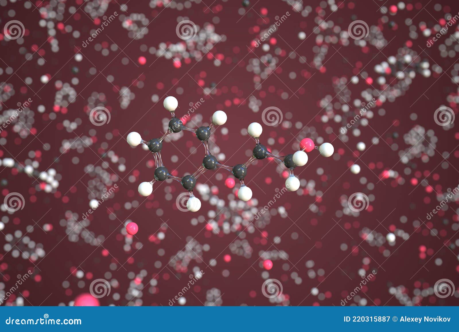 Molecule of Cinnamyl Alcohol, Conceptual Molecular Model. Scientific 3d ...