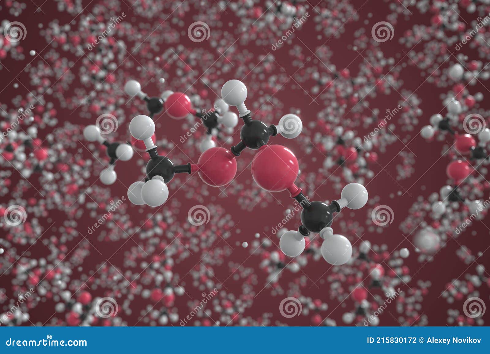 Molecule of Methylal, Ball-and-stick Molecular Model. Scientific 3d ...