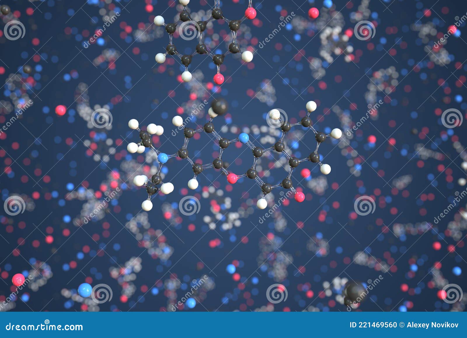 Molecule of Nile Red, Conceptual Molecular Model. Scientific 3d ...