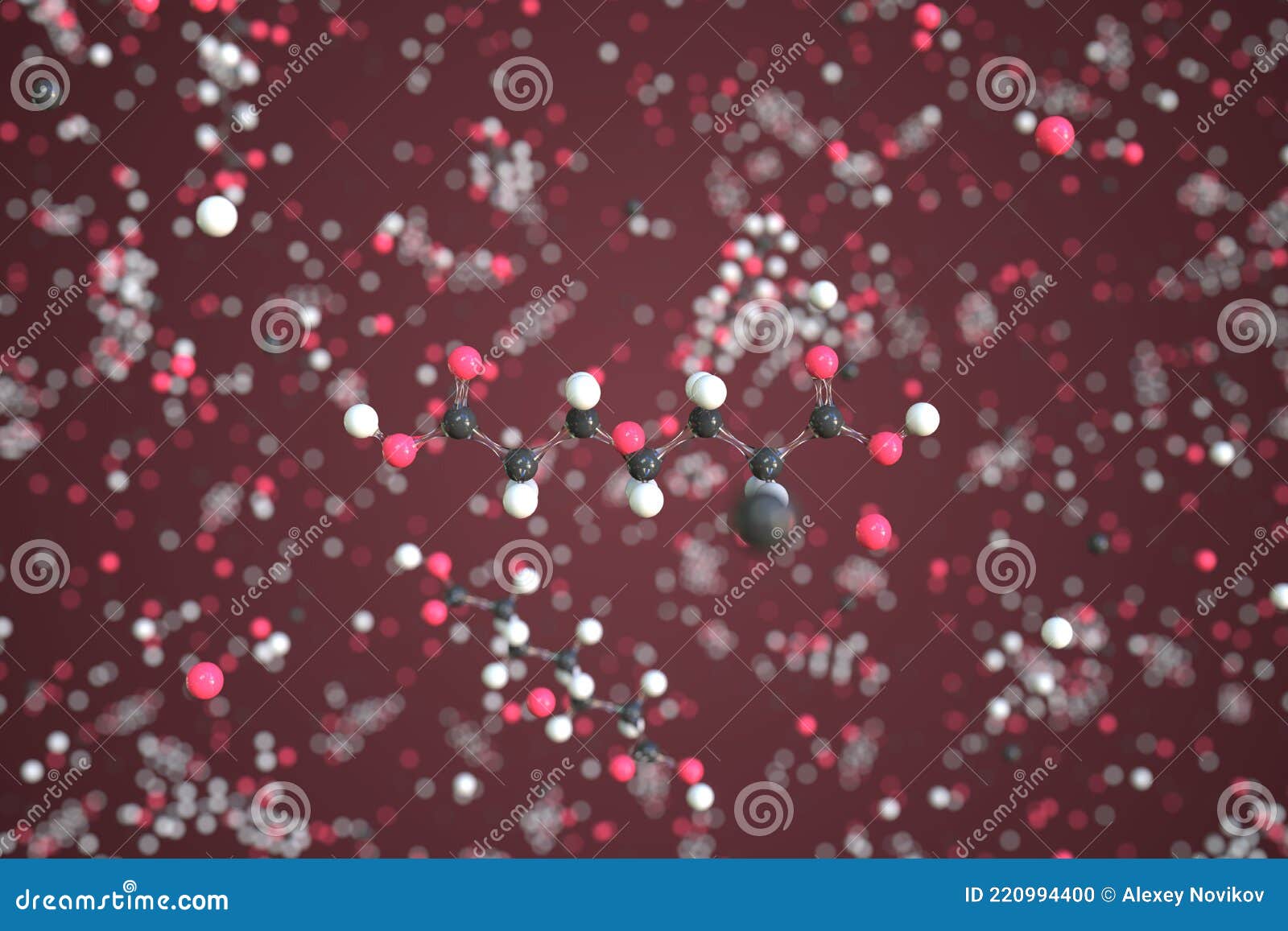 Molecule of Pimelic Acid, Conceptual Molecular Model. Scientific 3d ...