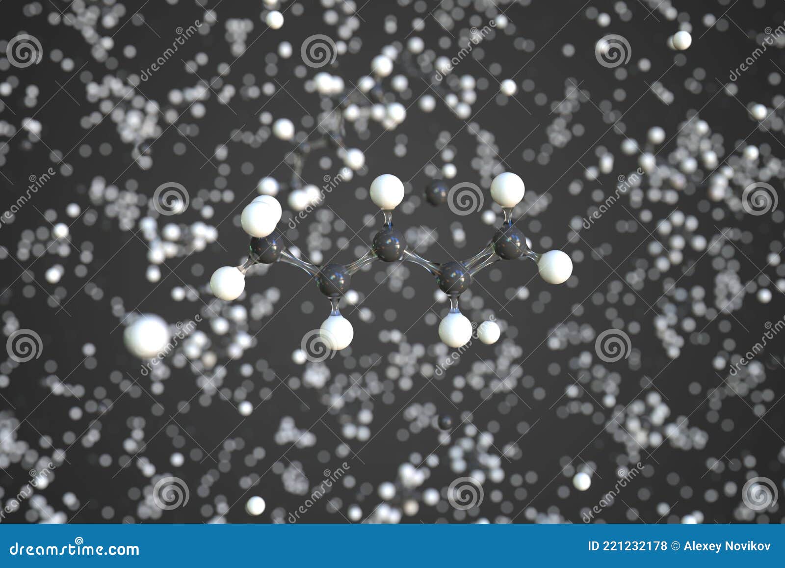Molecule of Piperylene, Conceptual Molecular Model. Scientific 3d ...