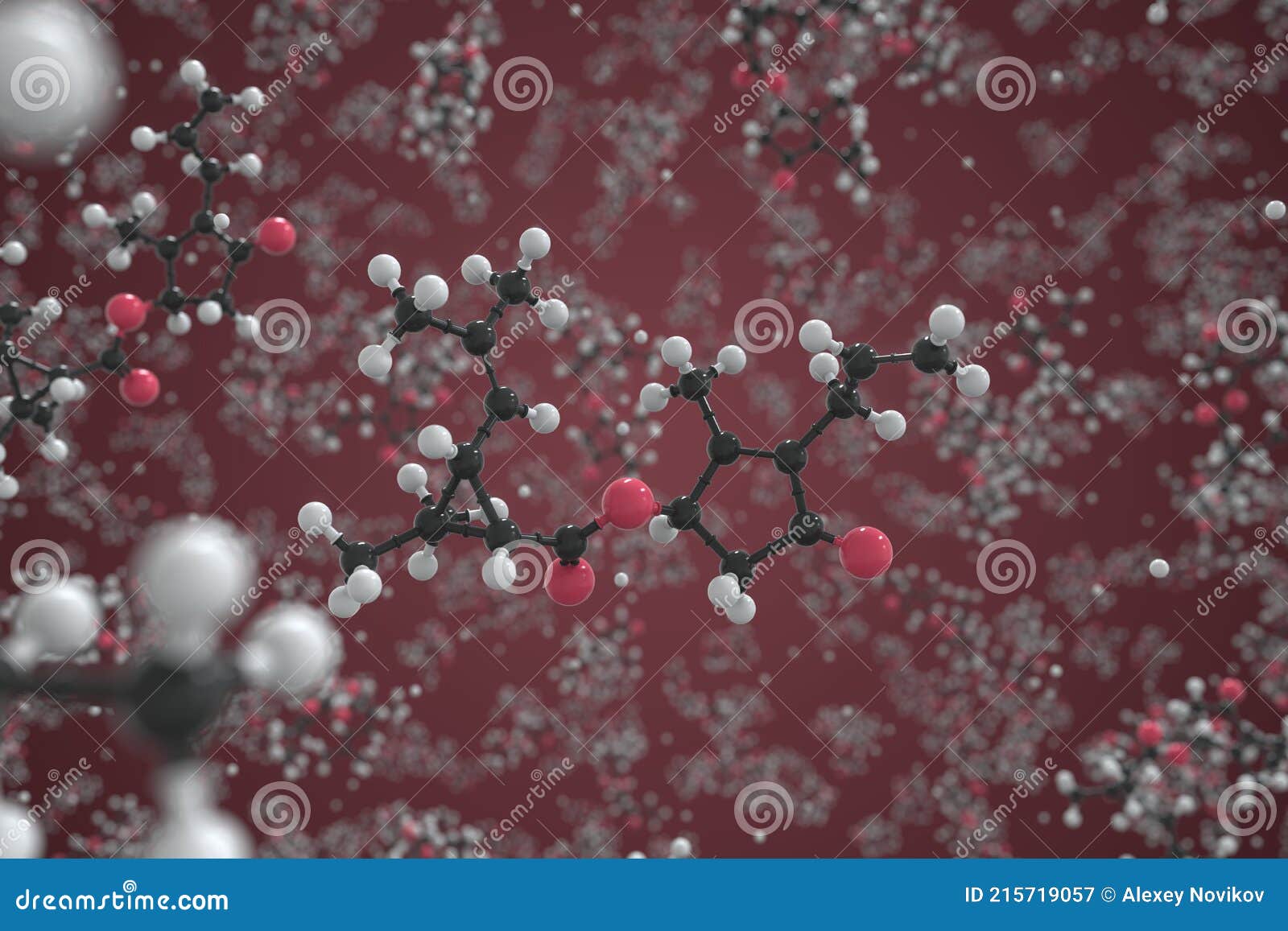 Molecule of Pyrethrin, Ball-and-stick Molecular Model. Scientific 3d ...
