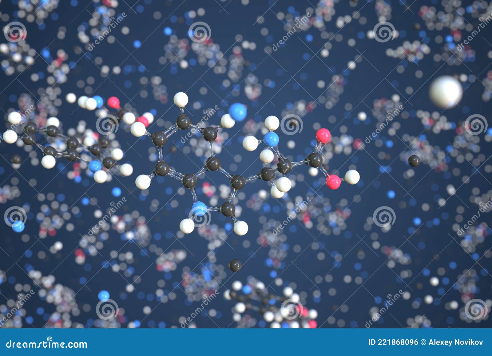 Molecule of Tryptophan, Conceptual Molecular Model. Scientific 3d ...